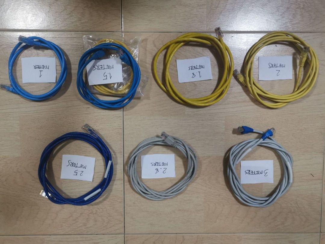 LAN cables, assorted length, $ 1.5 each, all in $ 8, Computers & Tech ...