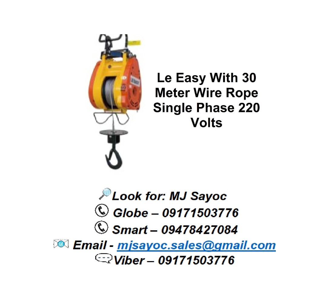 Le Easy With 30 Meter Wire Rope Single Phase 220 Volts, Commercial ...