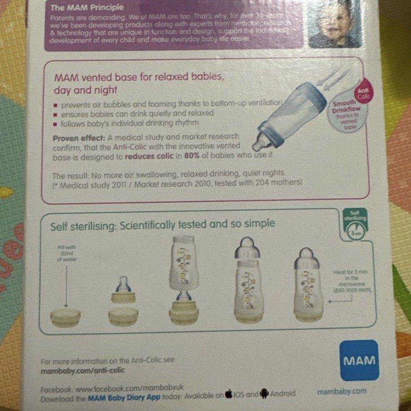 MAM anti colic milk bottle set, Babies & Kids, Nursing & Feeding ...