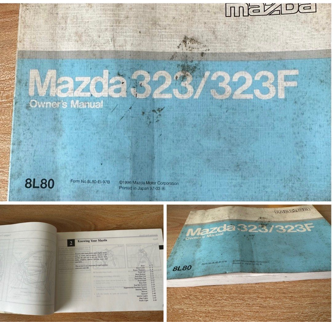 mazda 323 owner’s manual (1998), Hobbies & Toys, Books & Magazines ...