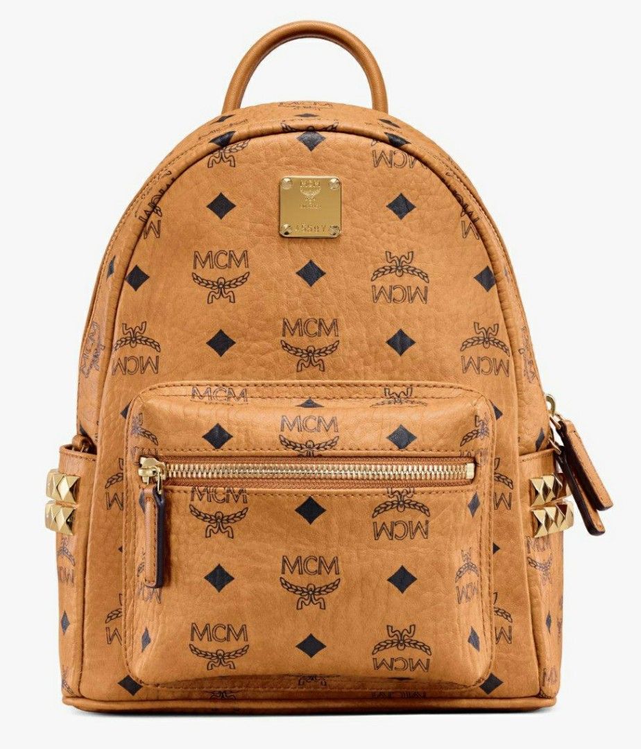 MCM Mini Backpack (Stark Side Studs Backpack in Visetos, Luxury, Bags ...