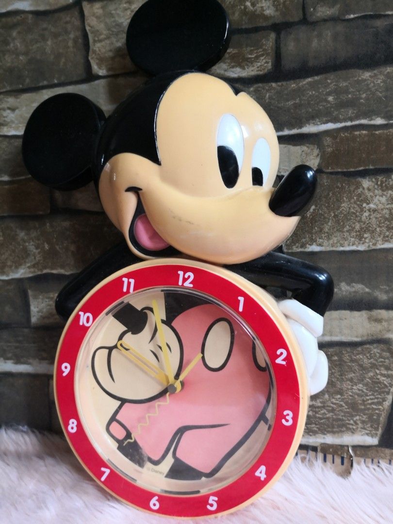 Mickey mouse Pendelum clock, Furniture & Home Living, Home Decor ...