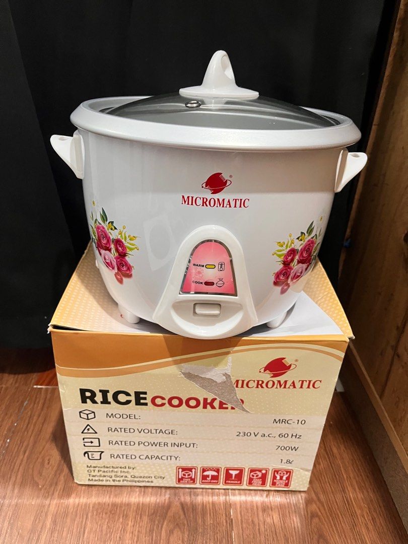 Micromatic Rice Cooker 1.8 liters, TV & Home Appliances, Kitchen ...