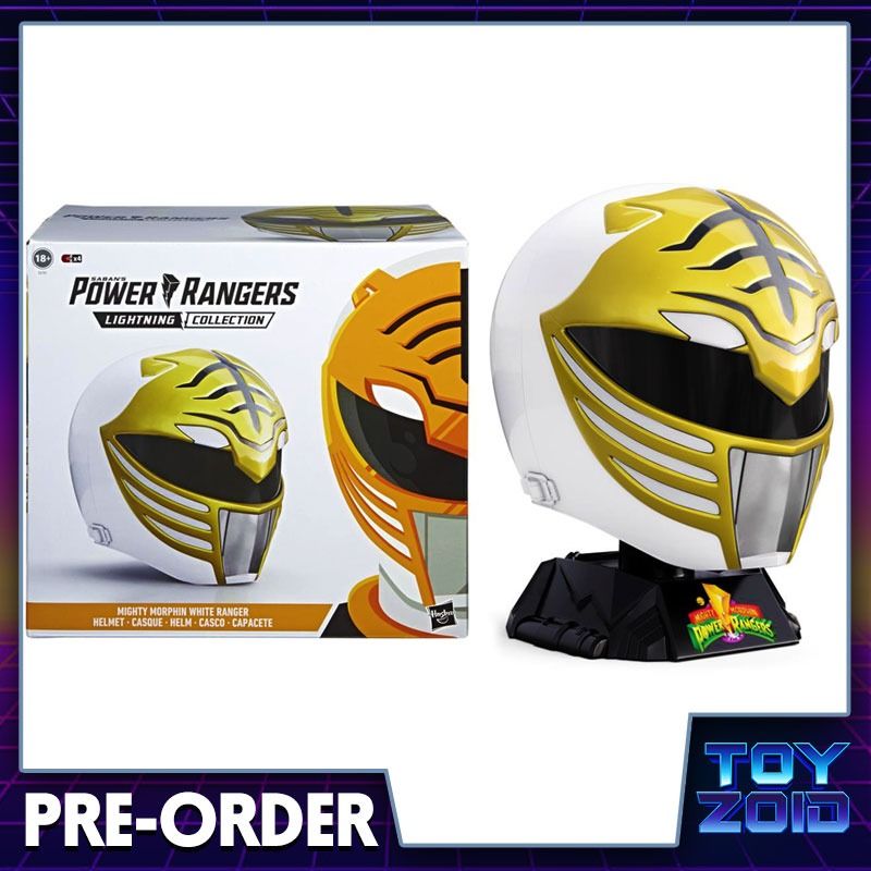 Mighty Morphin Power Rangers Lightning Collection Premium White Ranger Helmet Prop Replica MMPR ...