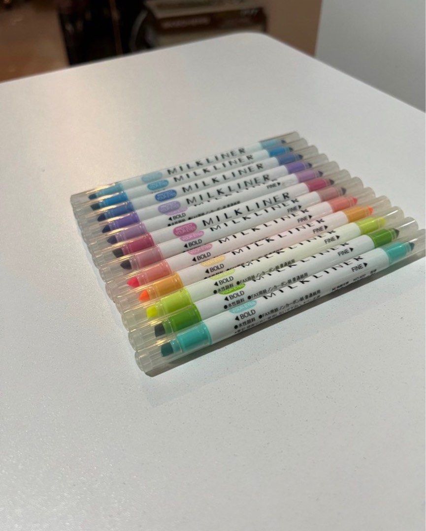 Milkliner Highlighter Set 12 Warna Pastel, Twin Tip on Carousell