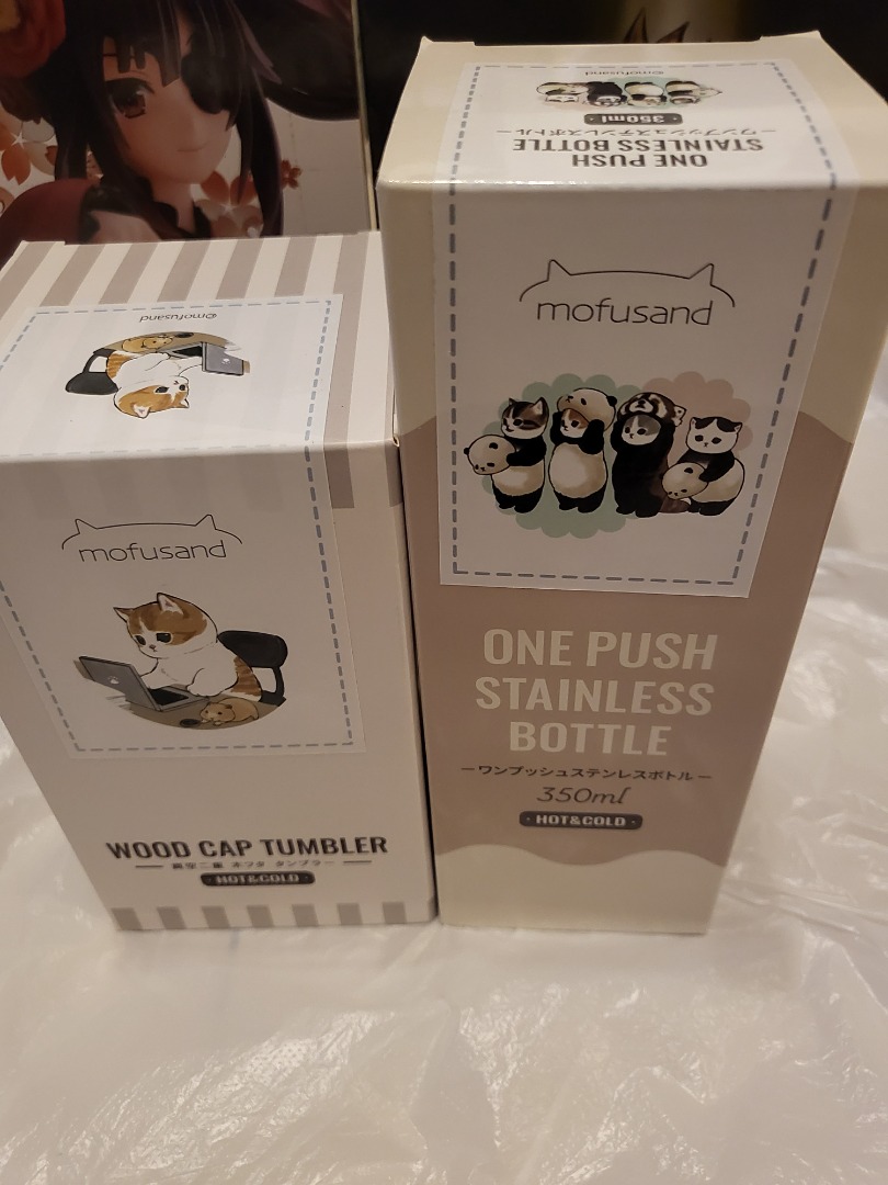 Mofusand 貓貓保溫保冷不銹鋼杯 350ml (附木杯蓋), 傢俬＆家居, 廚具和餐具, 廚水杯、水壺 - Carousell