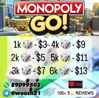 Monopoly go dice! 4th sept, Hobbies & Toys, Toys & Games on Carousell