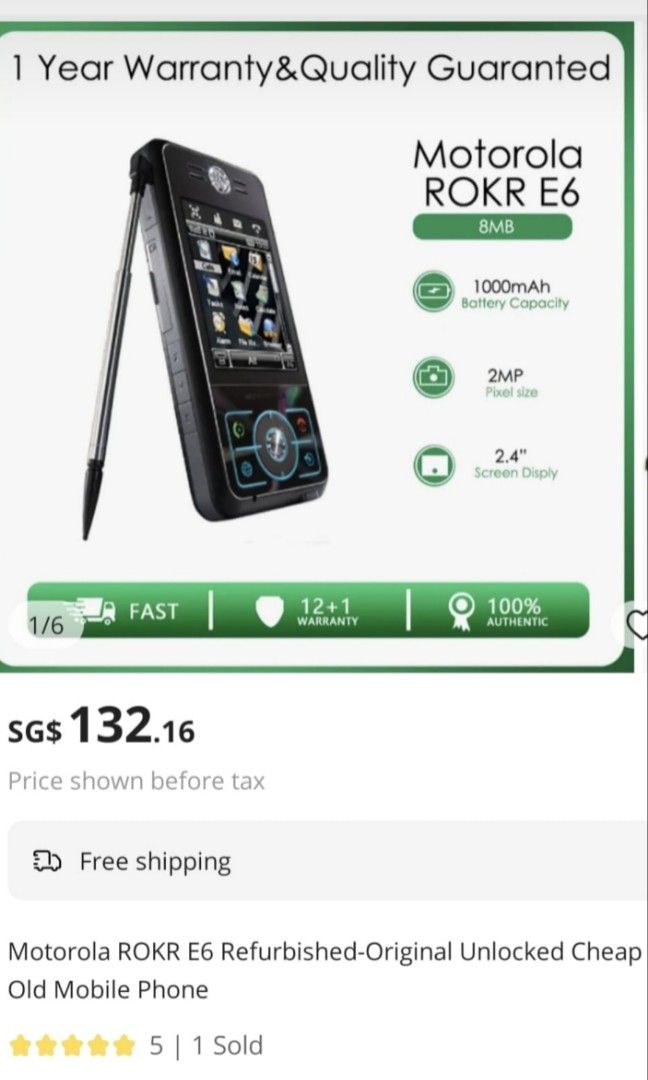 Motorola Rokr E6, Mobile Phones & Gadgets, Mobile Phones, Early ...