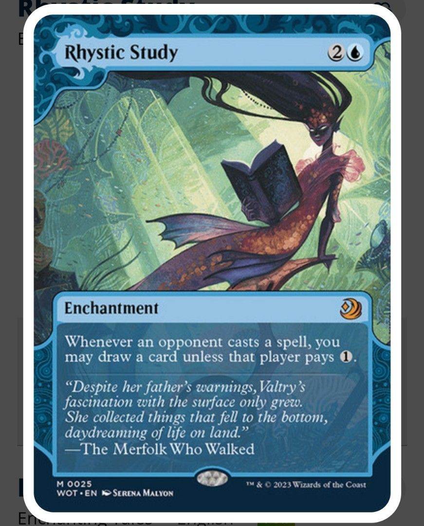 MTG Rhystic Study WOE, Hobbies & Toys, Toys & Games on Carousell