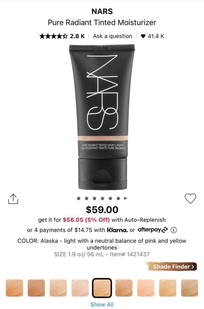 NARS tinted moisturizer, Beauty & Personal Care, Face, Makeup on Carousell