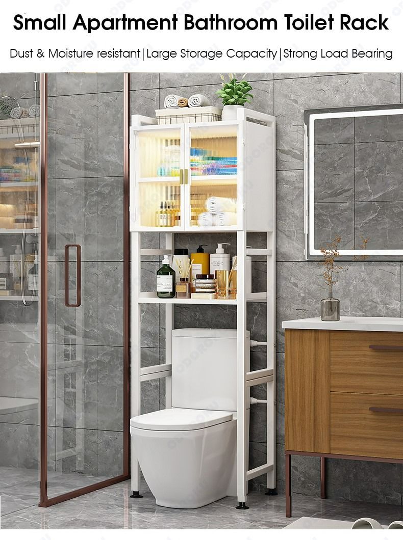 ODOROKU 2/3 Tiers Over The Toilet Storage Cabinet with Magnetic Doors ...