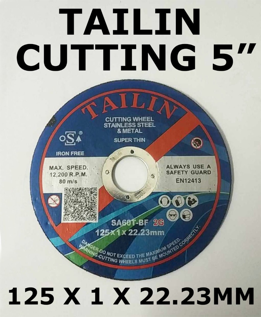 ORIGINAL TAILIN CUTTING DISC 5" (125MM X 1MM X 22.23MM ) SUPER THIN ...