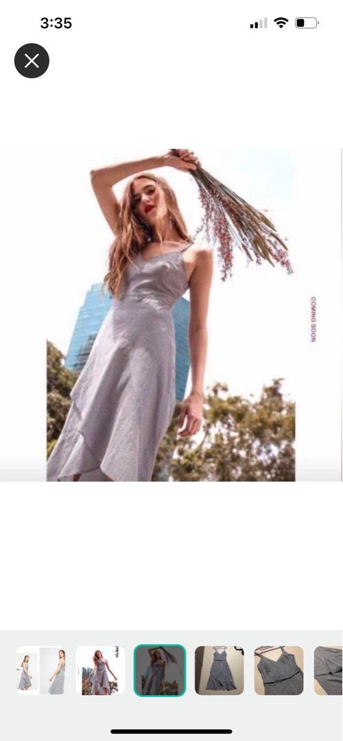 Osmose Pinstrip Asymmetrical Dress, Women's Fashion, Dresses & Sets ...