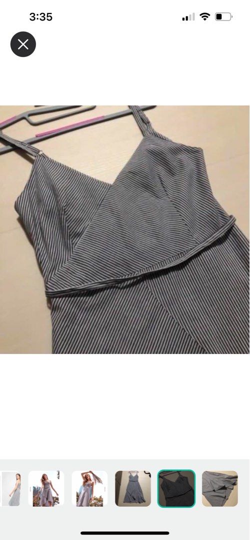 Osmose Pinstrip Asymmetrical Dress, Women's Fashion, Dresses & Sets ...