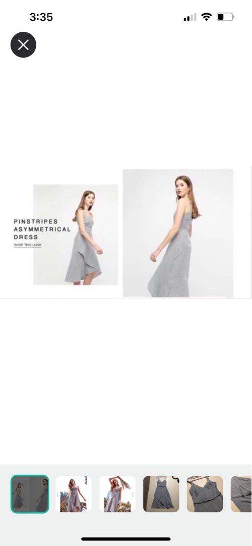 Osmose Pinstrip Asymmetrical Dress, Women's Fashion, Dresses & Sets ...