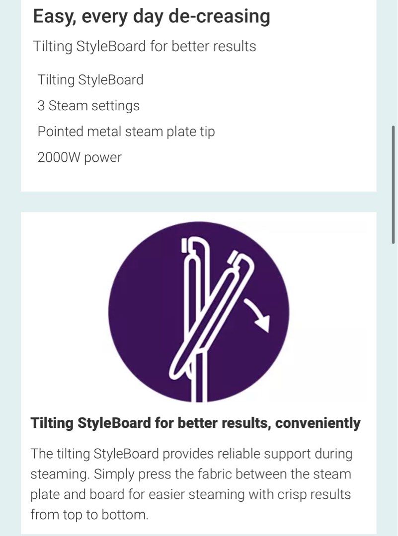 Philips Standing Steam iron STE 3170/80, TV & Home Appliances, Irons ...