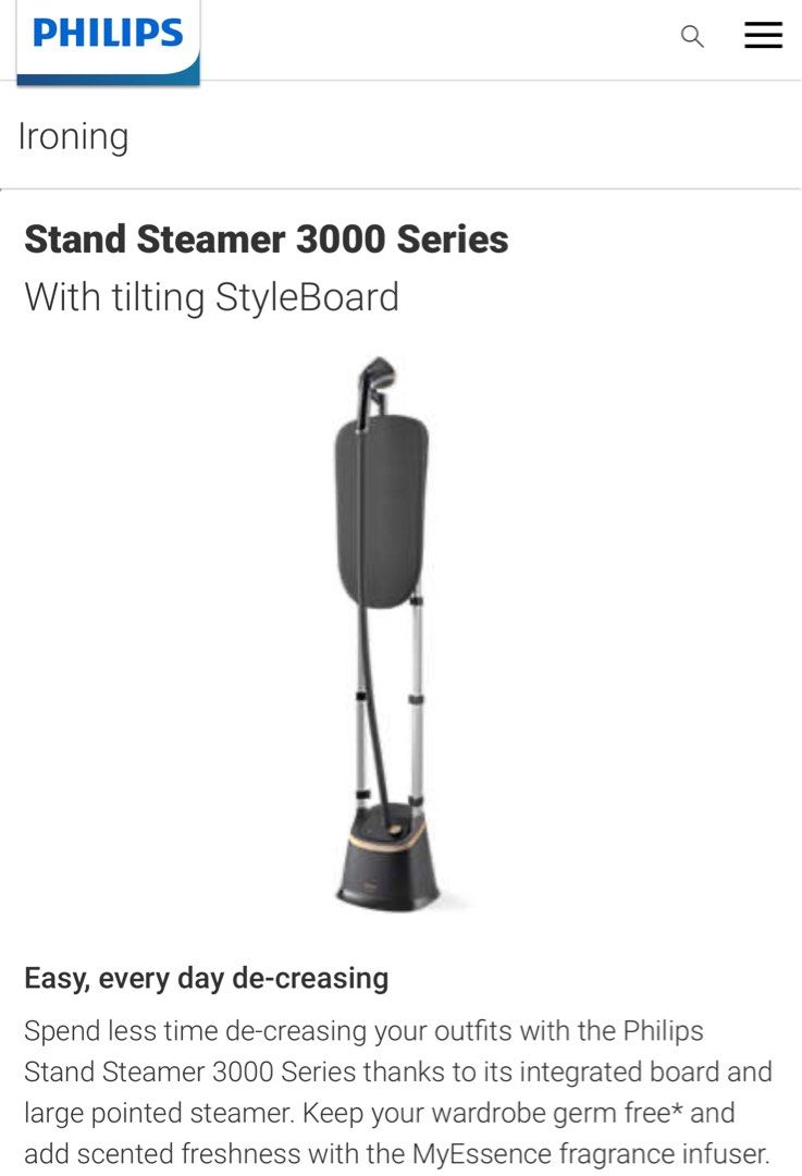Philips Standing Steam iron STE 3170/80, TV & Home Appliances, Irons ...
