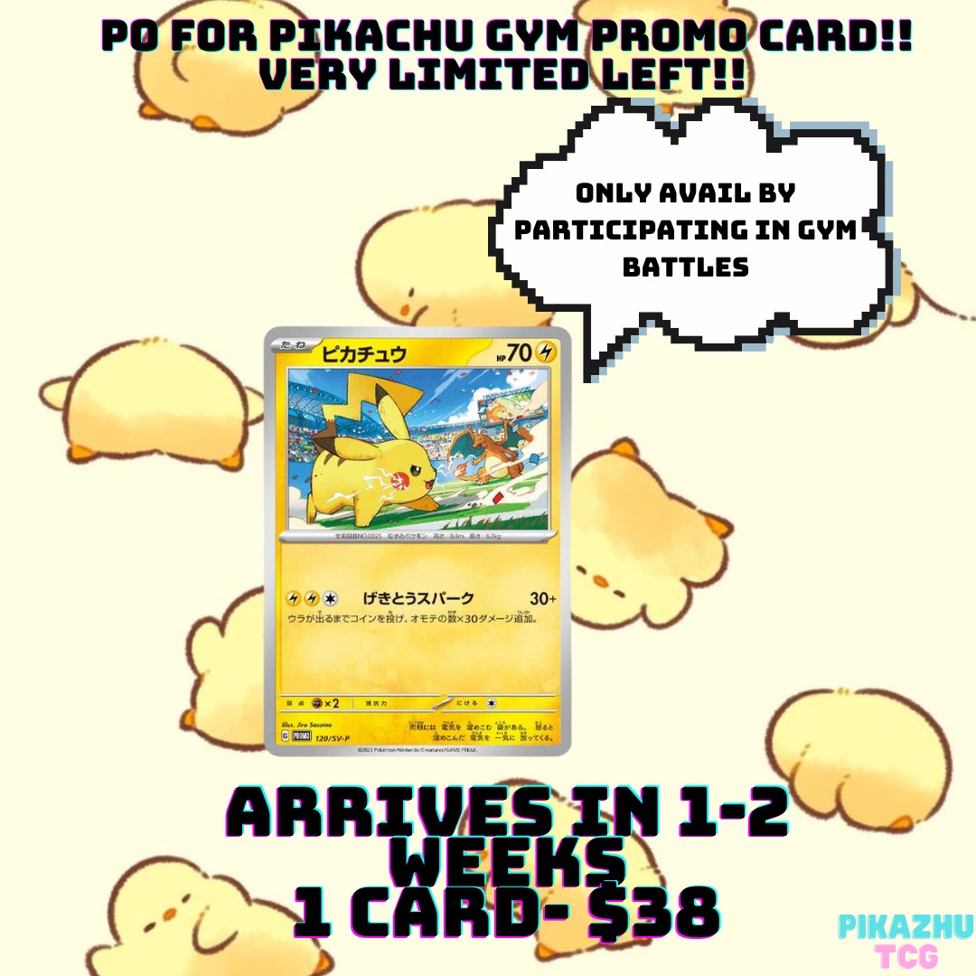 Pikachu Gym Promo Card/ Detective Pikachu/ Pokemon 151/ pikachu/ ruler ...