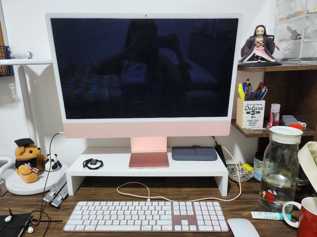 Pink iMac 2021 - broken screen but usable, Computers & Tech, Desktops ...