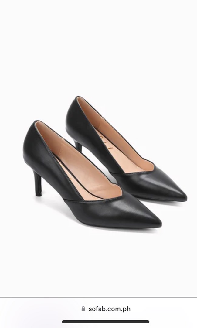 Pointed Toe Black Shoes / Black Heels for School / Leather Shoes / So ...