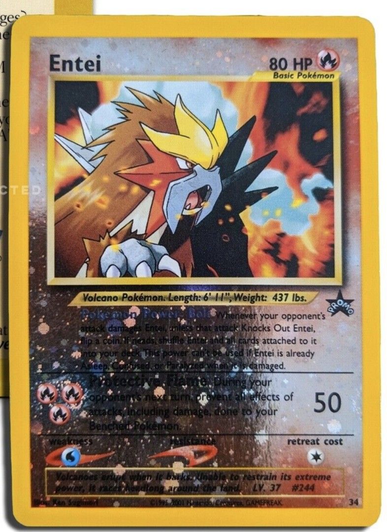 Pokemon TCG - SEALED Entei Reverse Holo (2001 Neo Discovery Promo ...