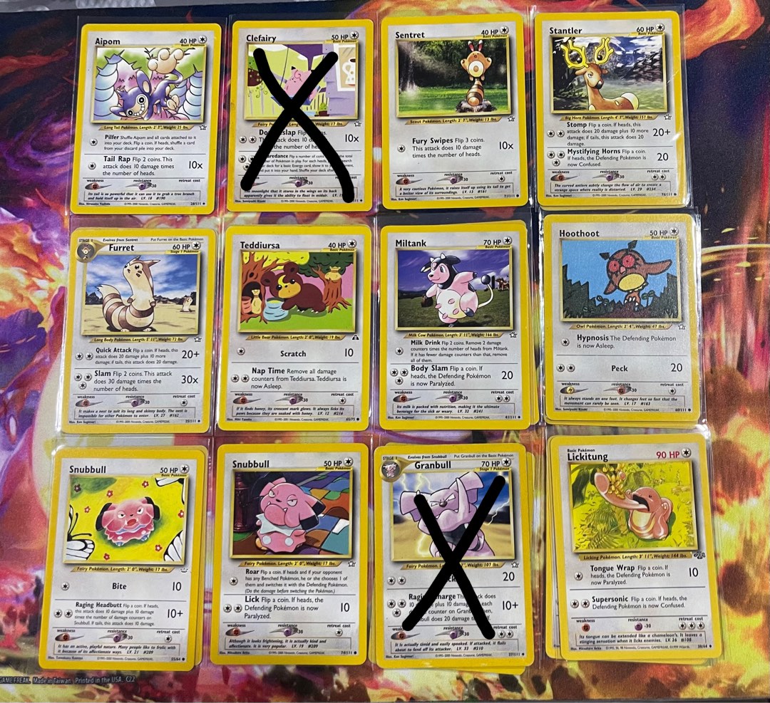 Pokemon TCG WOTC Vintage Commons / Uncommons (Base Set, Base Set 2, Jungle, Fossil, Team Rocket ...