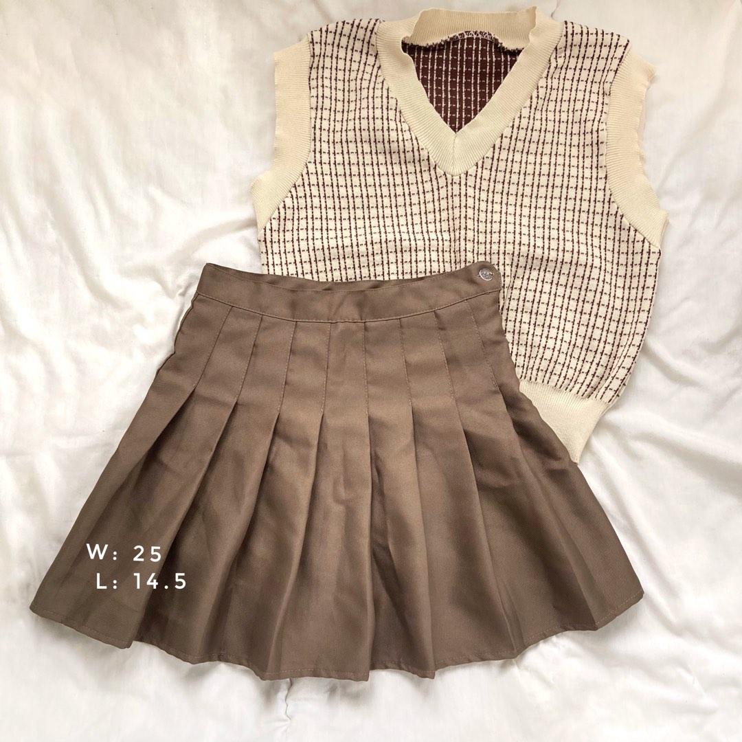 Preppy Beige Set, Women's Fashion, Dresses & Sets, Sets or Coordinates ...