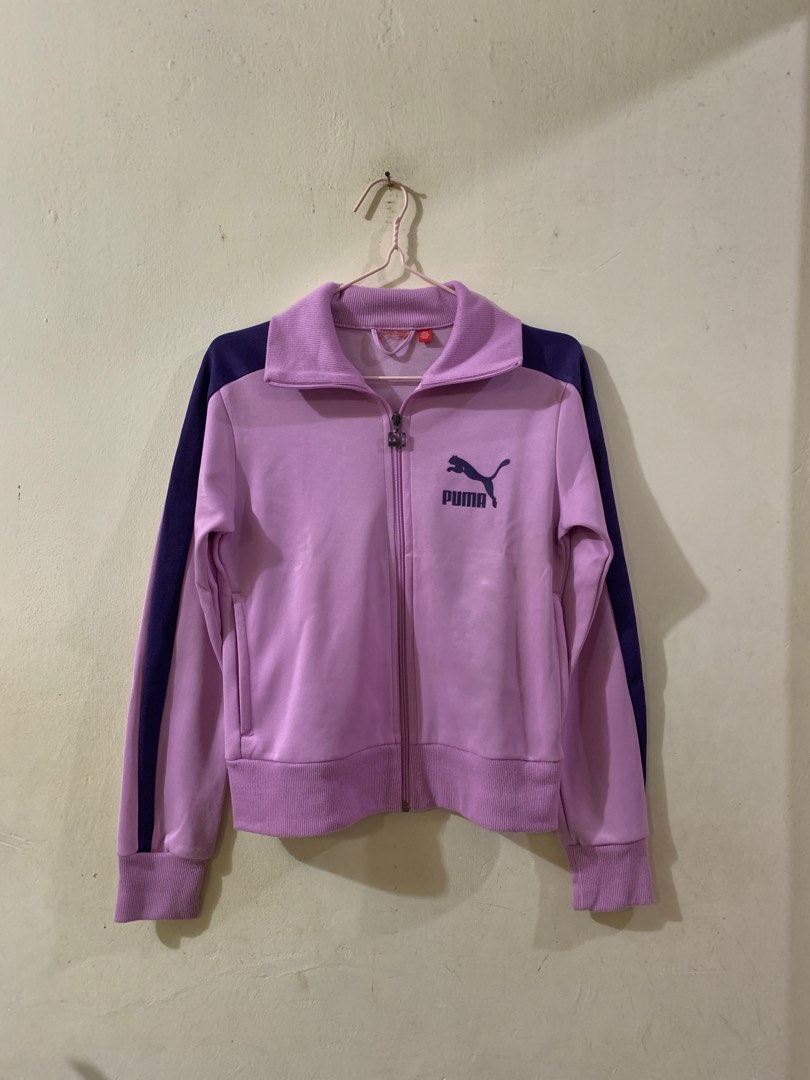 Puma Lilac Jacket, Fesyen Wanita, Pakaian Wanita, Baju Luaran di Carousell