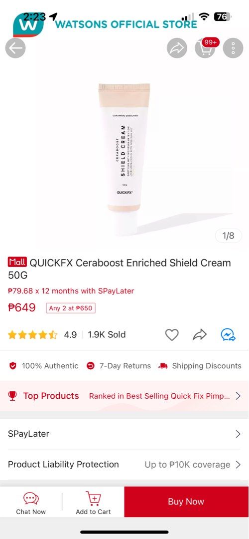 QUICKFX Ceraboost Enriched Shield Cream 50G, Beauty & Personal Care ...
