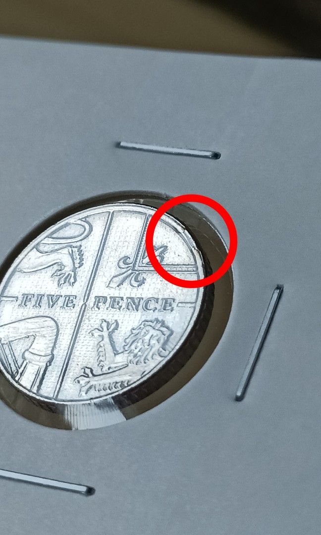 Rare UK 5 Pence Rim Cud Error Coin, Hobbies & Toys, Memorabilia ...