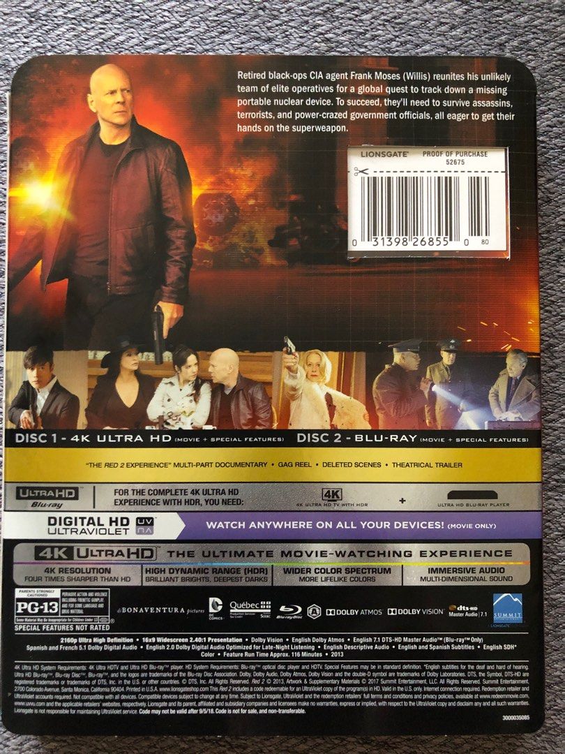 RED 2 4K UHD BLU RAY WITH SLIPCASE, Hobbies & Toys, Music & Media, CDs ...