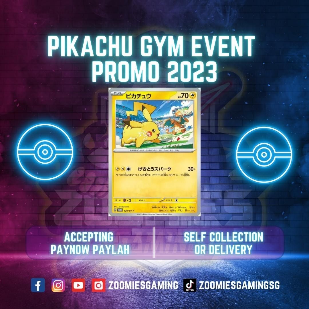 [PO]Pokemon TCG Pikachu Gym Event 2023 Promo Card, Hobbies & Toys, Toys ...
