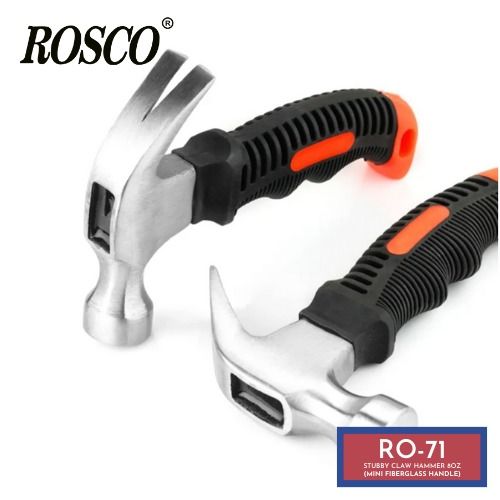 RO-71 Rosco Stubby Claw Hammer (Mini Fiberglass Handle) 8oz, Furniture ...