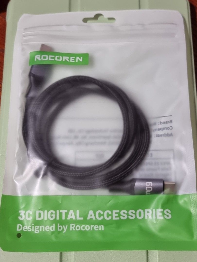 Rocoren 1m Type C to Type C data cable fast charging, Computers & Tech ...