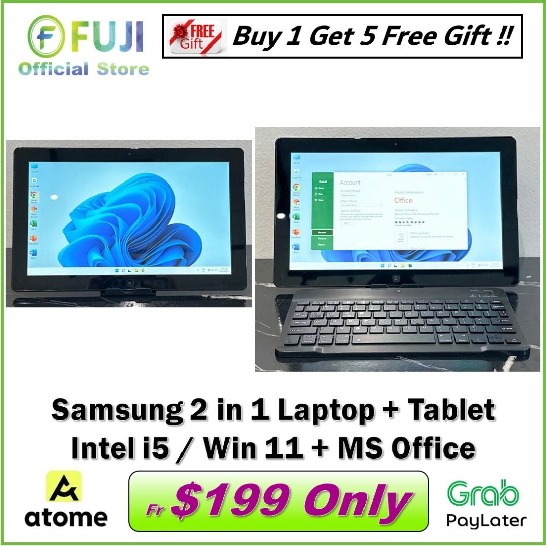 Samsung intel i5 Laptop + Tablet - Windows 11 + MS Office - Free ...