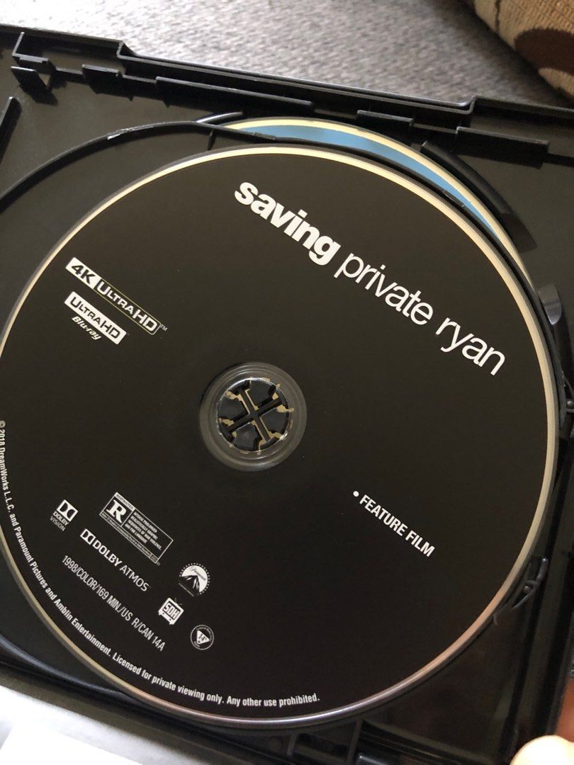 SAVING PRIVATE RYAN 4K UHD BLU RAY WITH SLIPCASE, Hobbies & Toys, Music ...