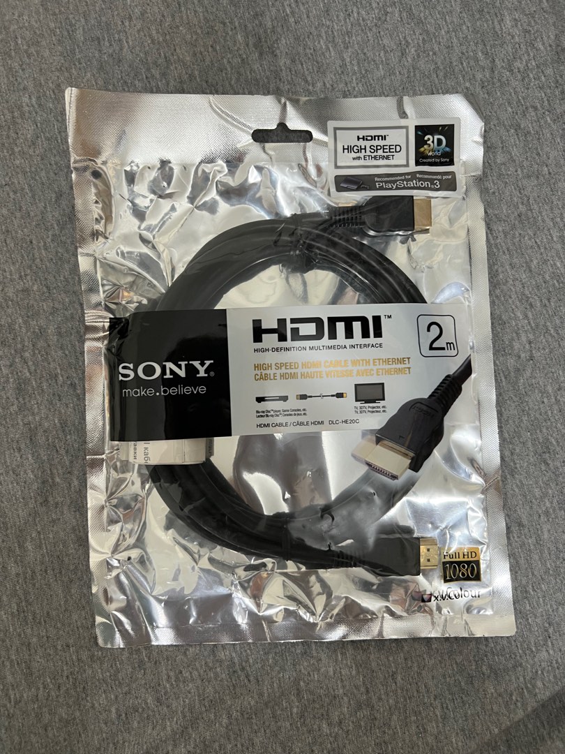 Sony 2m HDMI Cable, 電腦＆科技, 電腦周邊及配件, 電腦線、轉接線及轉換器 - Carousell