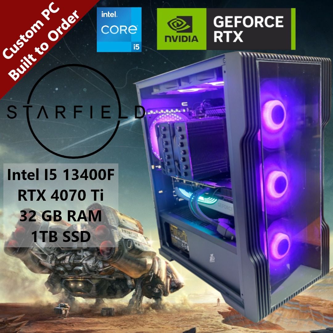 STARFIELD RTX 4070Ti 12GB Intel I5 13400F Budget Gaming Computer PC ...