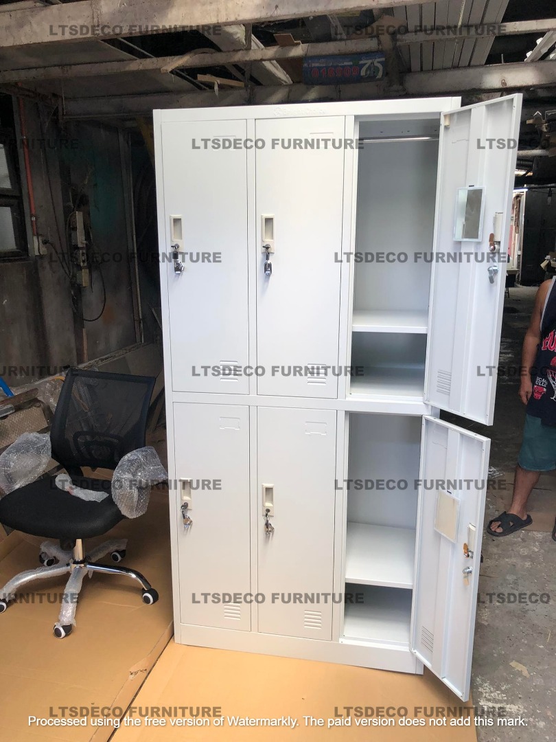 STEEL LOCKER 6DOOR FURNITURE OFFICE PARTITION | METAL LOCKERS CABINET ...