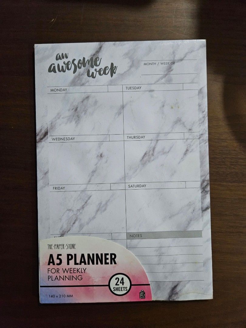 The Paper Stone: A5 Planner (Weekly Planning), Everything Else on Carousell