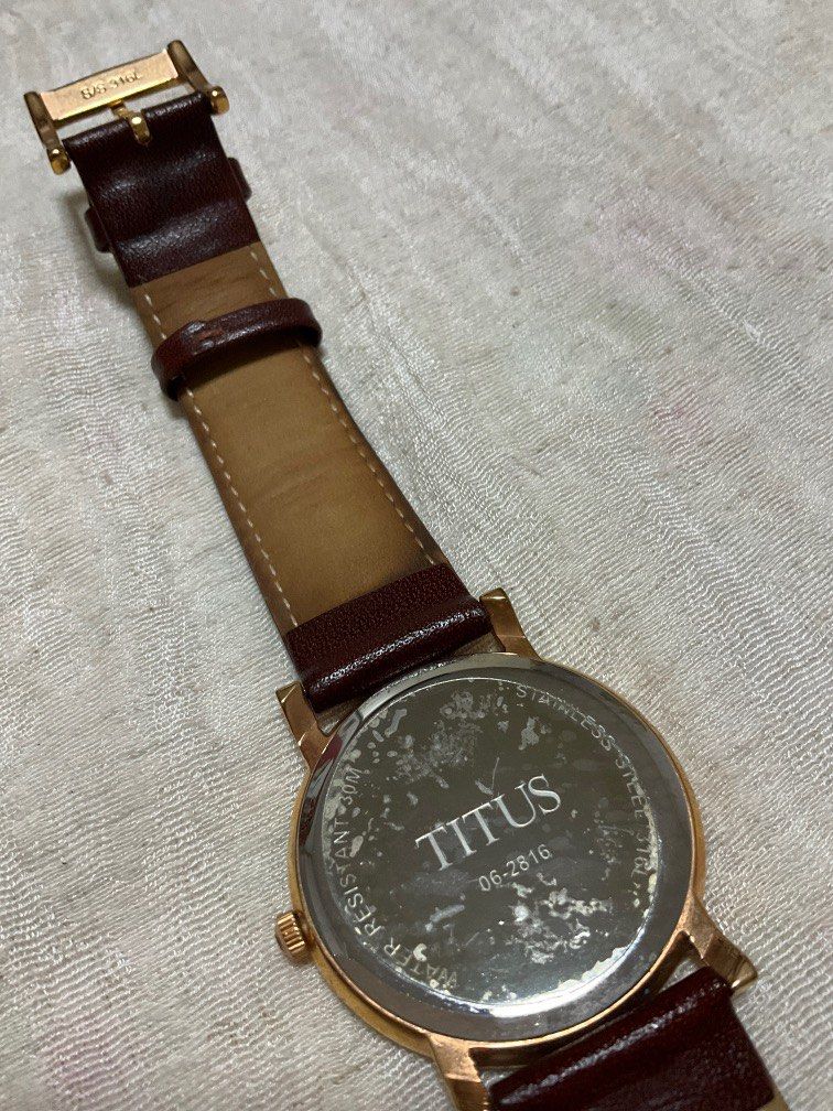 Titus leather watch, Women's Fashion, Watches & Accessories, Watches on ...