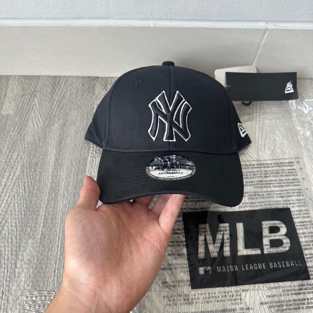 Topi New Era Yankees NY New York Hitam Black List Putih Original MLB ...