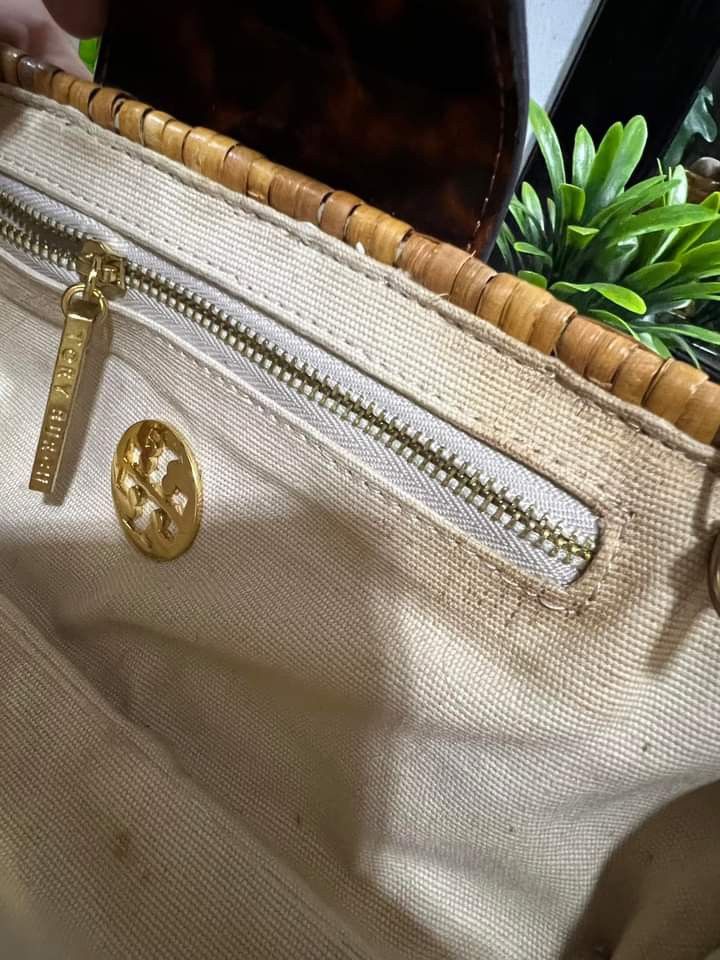 Tory Burch Rattan Clutch Bag, Luxury, Bags & Wallets on Carousell
