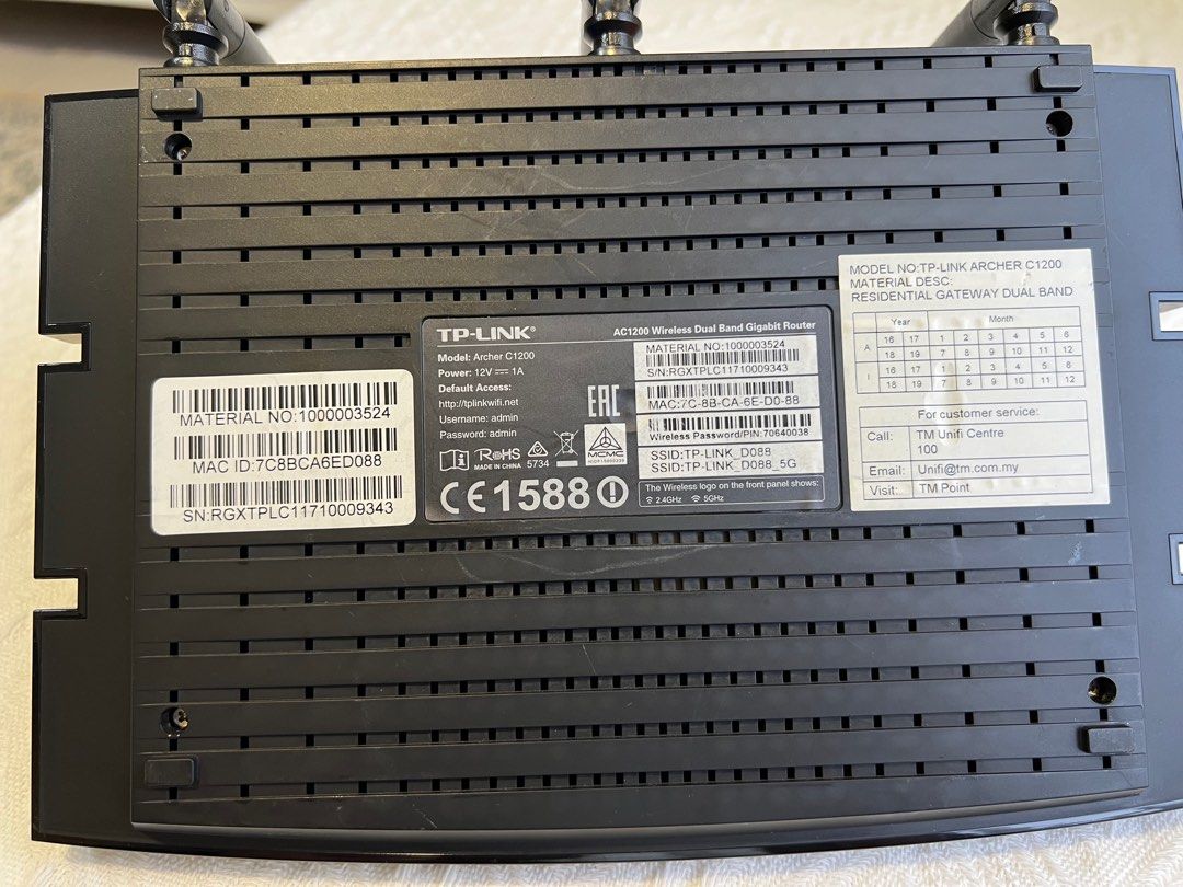 TP-LINK Archer C1200 Router Modem, Computers & Tech, Parts ...