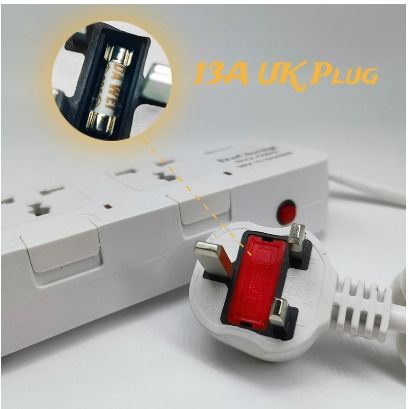Universal extension socket 3/4/5/6WAY Fast charge power socket with USB ...
