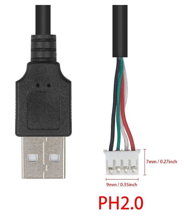 USB 2.0 A MALE to MICRO JST PH2.0 PLUG MALE/ FEMALE 2-PIN, BEST FOR ...