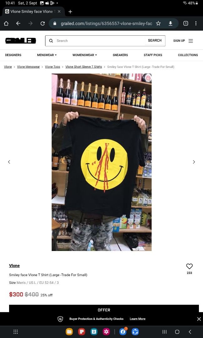 VLONE SMILEY FACE TEE, Men's Fashion, Tops & Sets, Tshirts & Polo ...
