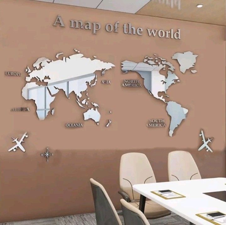 Wall decoration - World map, Furniture & Home Living, Home Decor, Wall ...