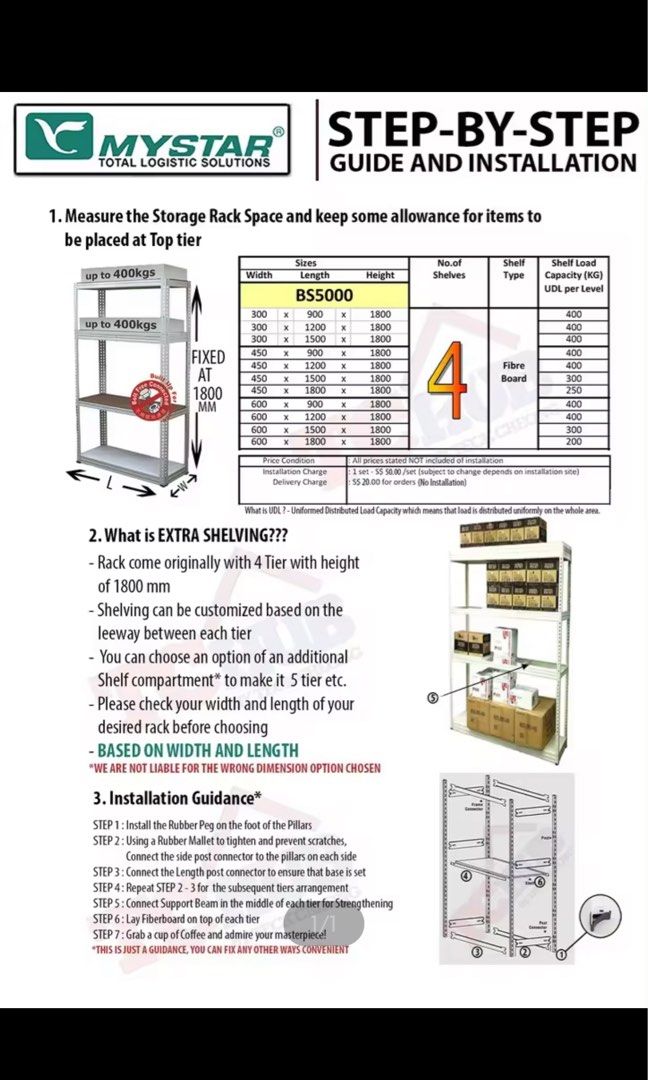 White FULL Metal Boltless Rack for HDB BTO Bomb Shelter Storeroom ...