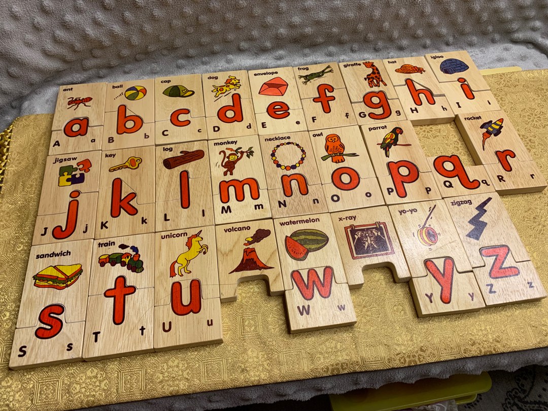 Wooden abc puzzles, Hobbies & Toys, Toys & Games on Carousell